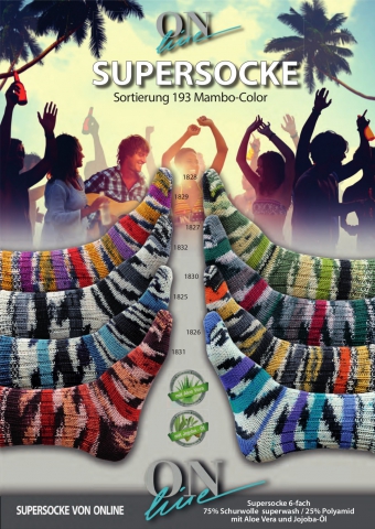 Sockengarne: ONline SUPERSOCKE SORT.193 MAMBO-COLOR Fb. 1825
